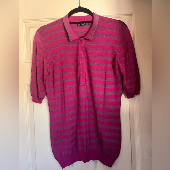 Fred Perry | Tops | Pink Sheer Fred Perry Short Sleeve Top Womens Size ...